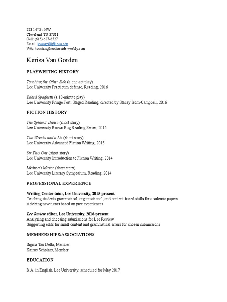 Practicum Writing Resume | PDF | Language Arts & Discipline