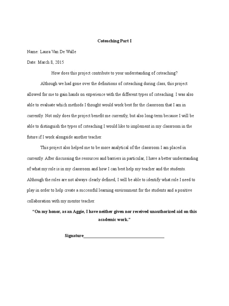 Coteach Project | PDF | Teachers | Classroom Management