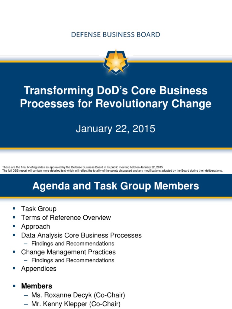 DBB Briefing on DoD Business Process Reform | PDF | Cloud Computing ...