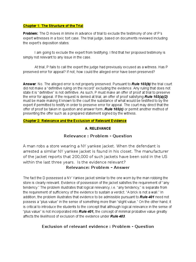 Evidence Book Questions 2016 | Download Free PDF | Hearsay In United ...