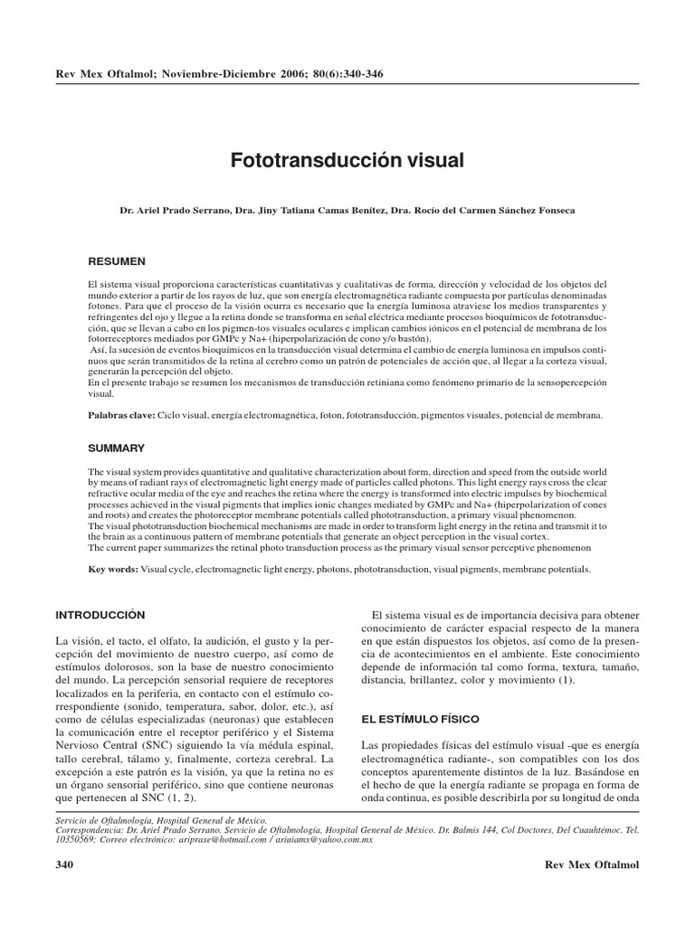 Fototransduccion Visual | PDF | Percepción visual | Retina