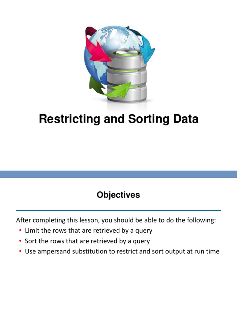 Restricting and Sorting Data | PDF | Computer Programming | Data Management