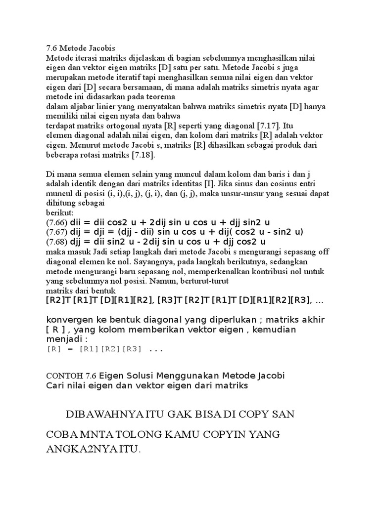 Metode Iterasi Jacobi | PDF