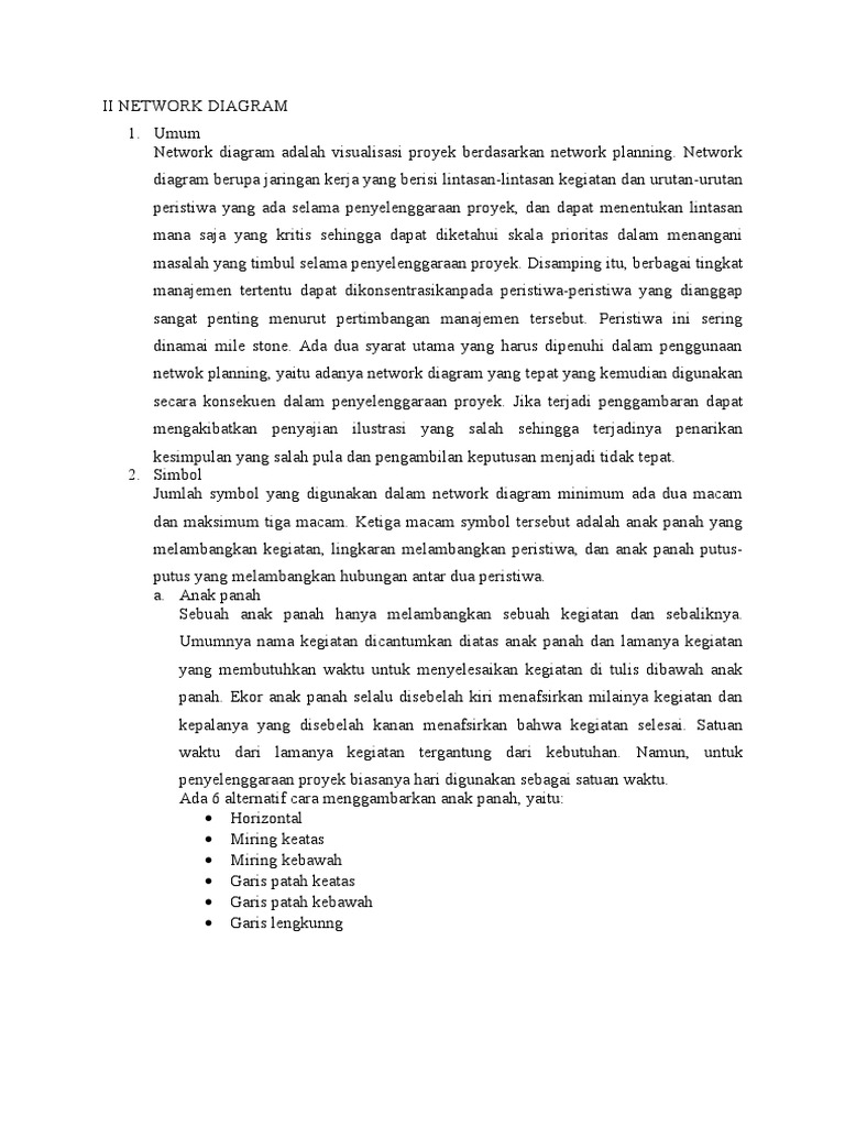 Diagram Jaringan dalam Perencanaan Proyek | PDF