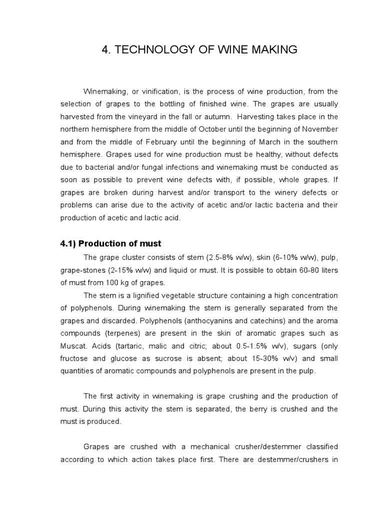 Technology of Wine | PDF | Winemaking | Fermentation In Winemaking