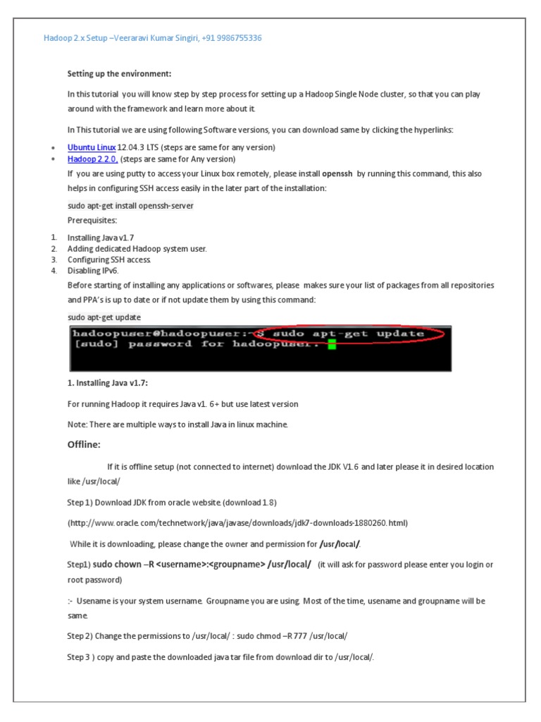 Java Hadoop 2x Setting Up Pdf Apache Hadoop Secure Shell