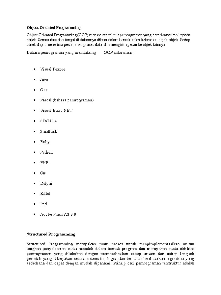 Perbedaan OOP Dan SP | PDF