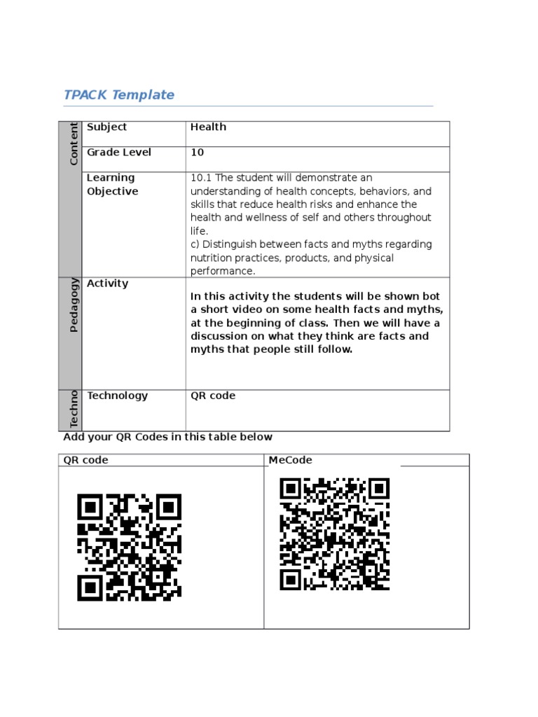 QR Code Project | PDF | Wellness