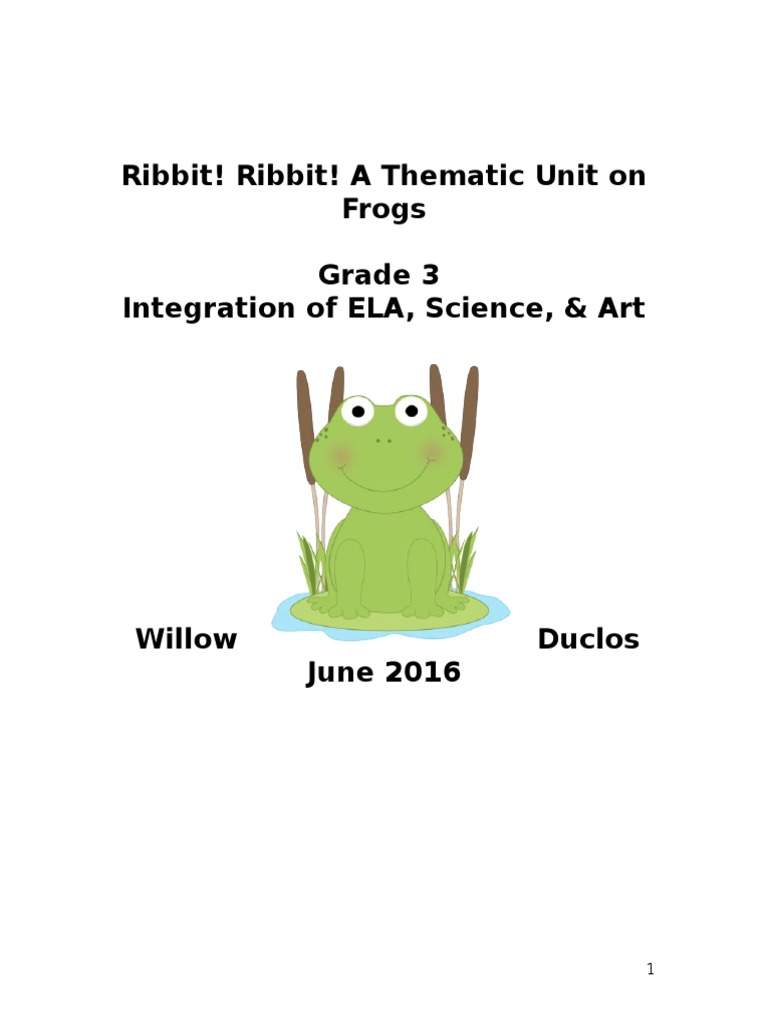 unit plan for frogs grade 3 | Educational Assessment | Reading ...