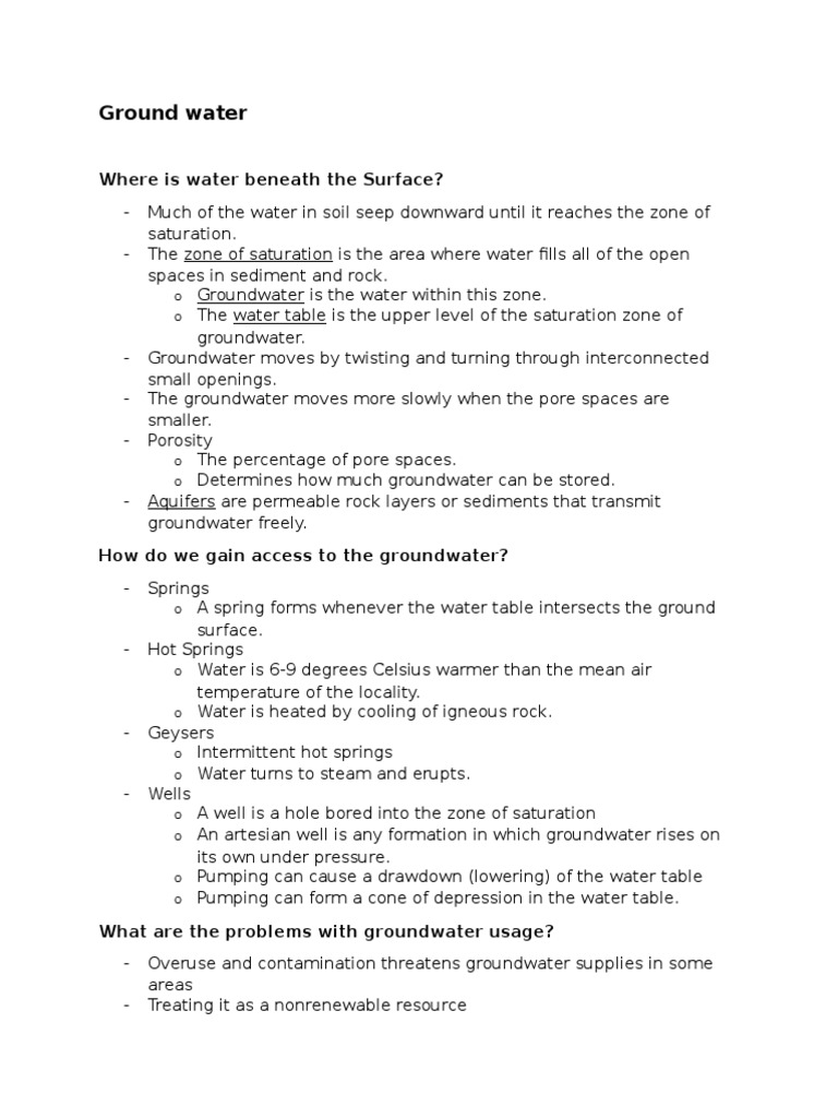 Ground Water | PDF