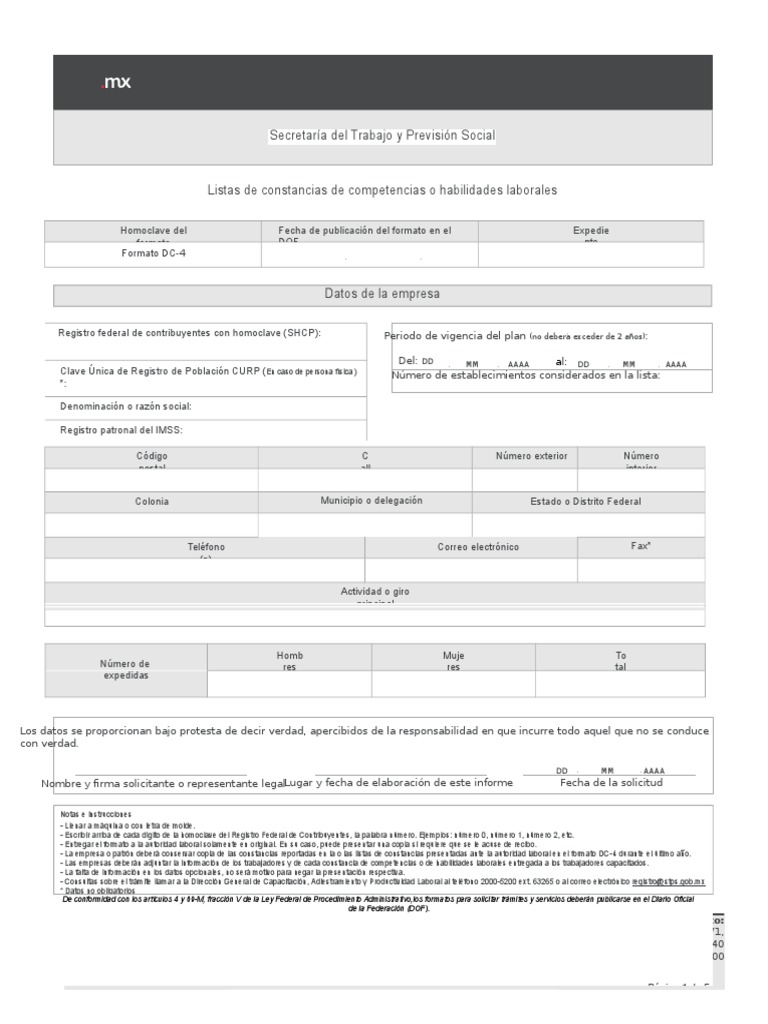Formato DC-4 Nuevo | PDF | Science | Tecnología (general)
