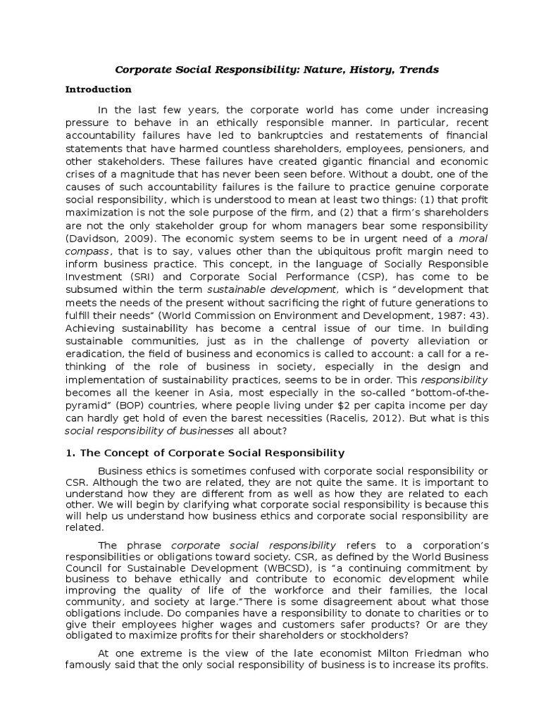 Corporate Social Responsibility Pdf Corporate Social Responsibility