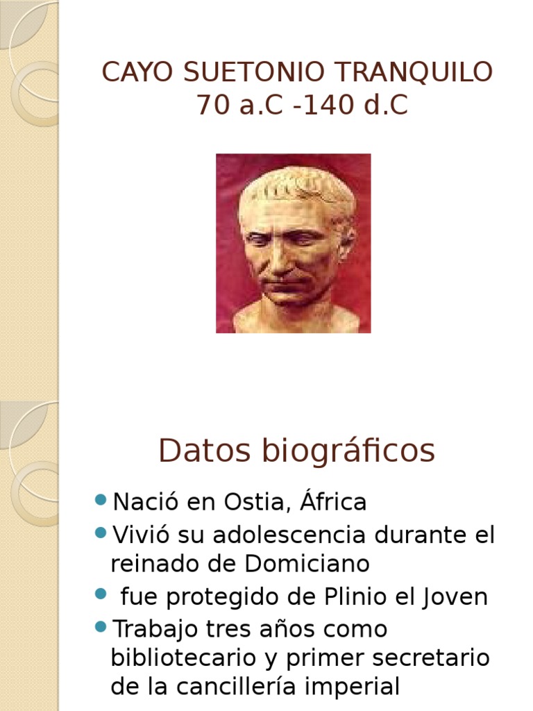 Cayo Suetonio Tranquilo | Suetonio | imperio Romano