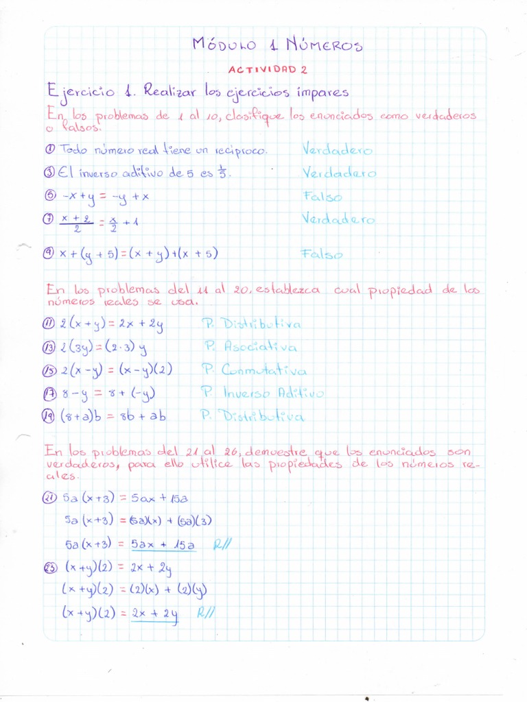 Propiedades y Ejercicio de Numeros Reales | PDF