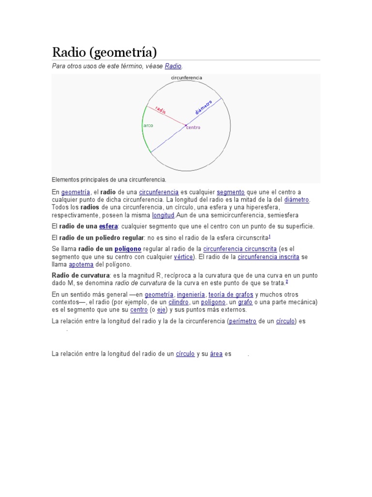 Radio geometria | Radio | Espacio