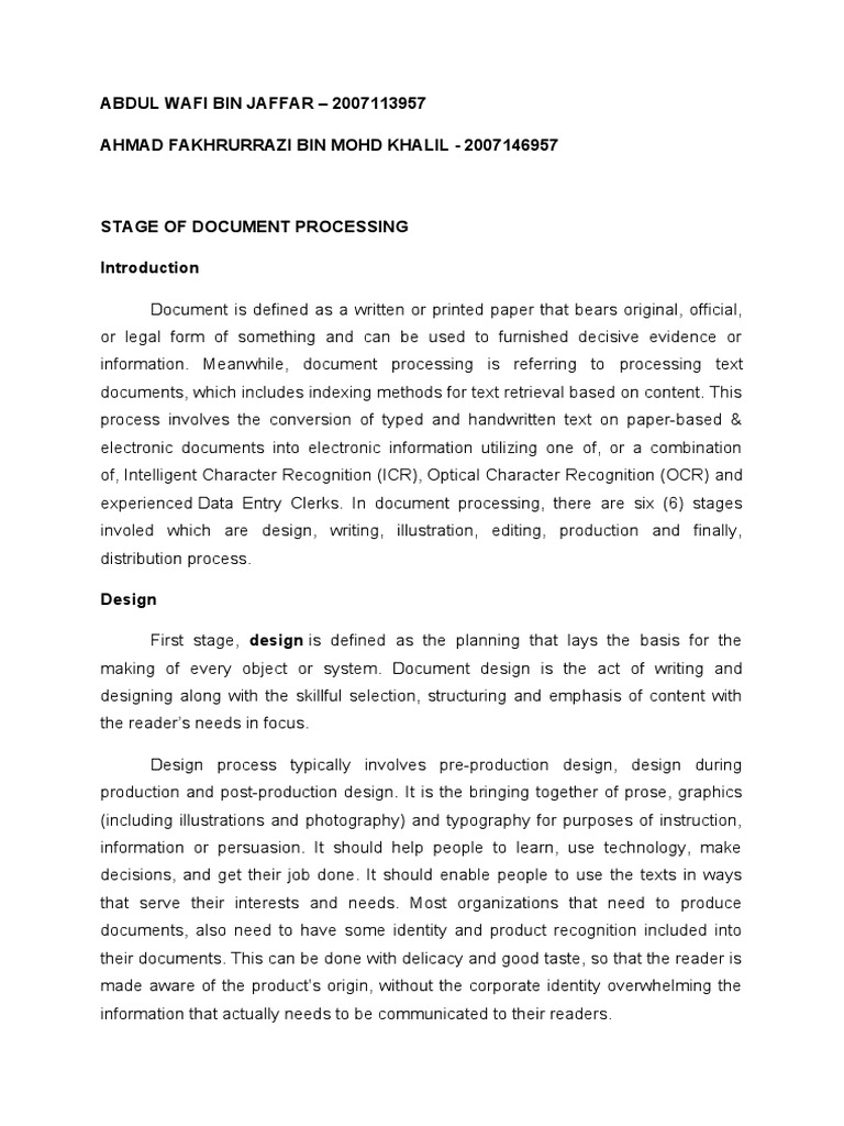Stage of Document Processing | PDF | Editing | Copy Editing