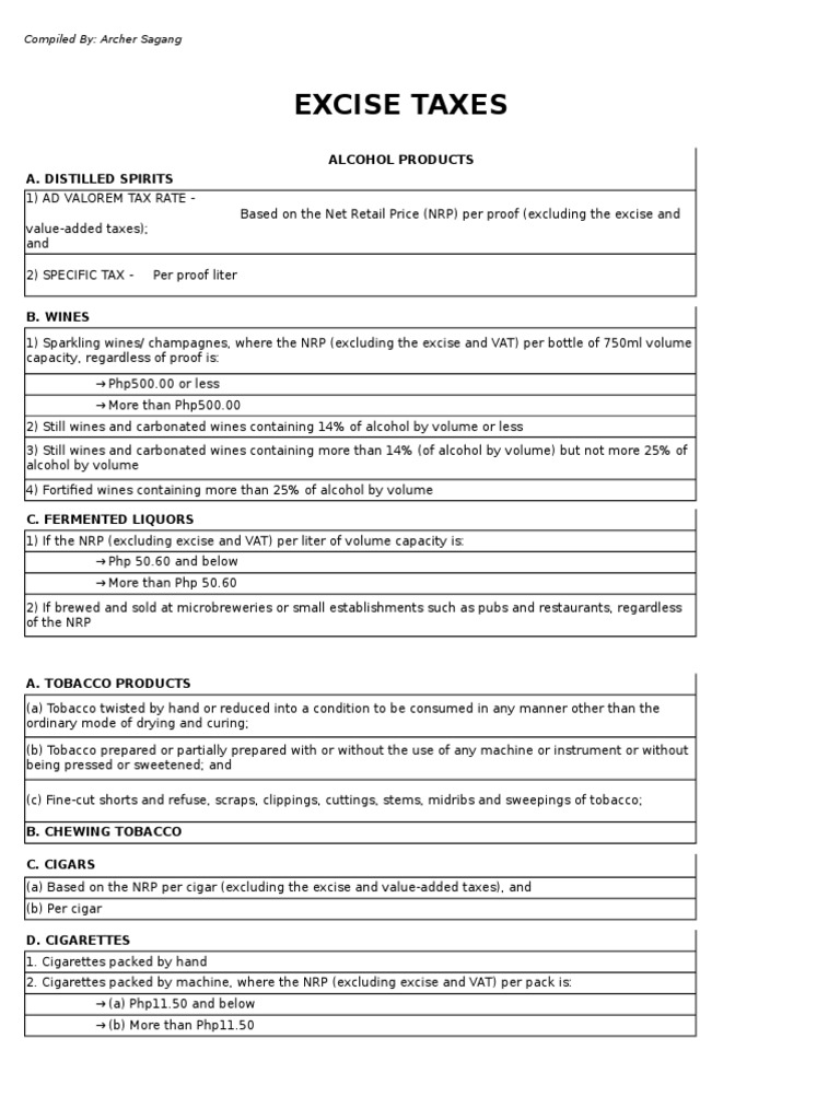 Excise Taxes | Gasoline | Excise | Free 30-day Trial | Scribd