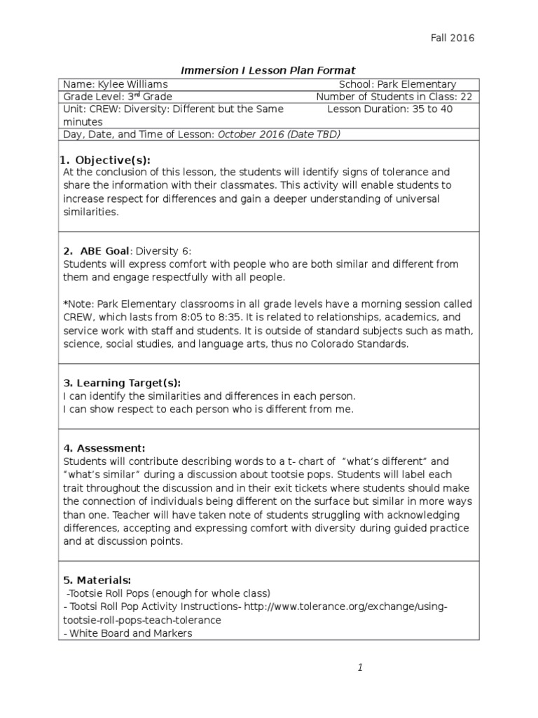 Anti Bias Lesson Plan | PDF | Lesson Plan | Classroom