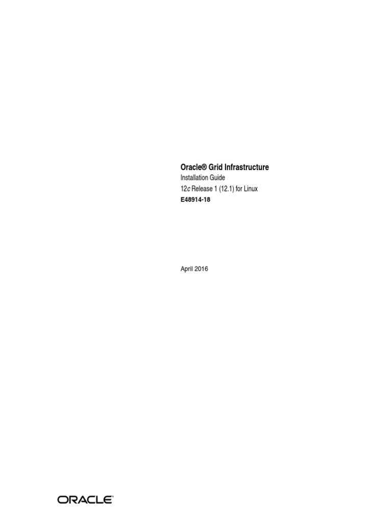 Oracle Database 12c Grid Infrastructure Installation Guide 3 Pdf Oracle Database
