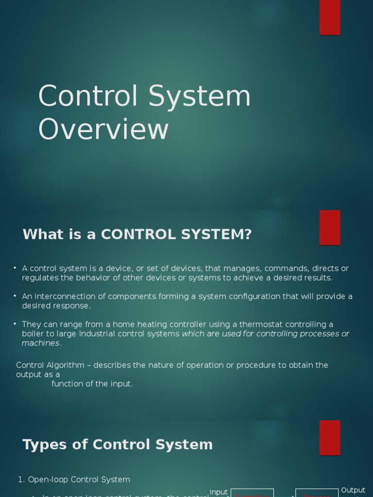 Control System Presentation | PDF | Control Theory | Control System