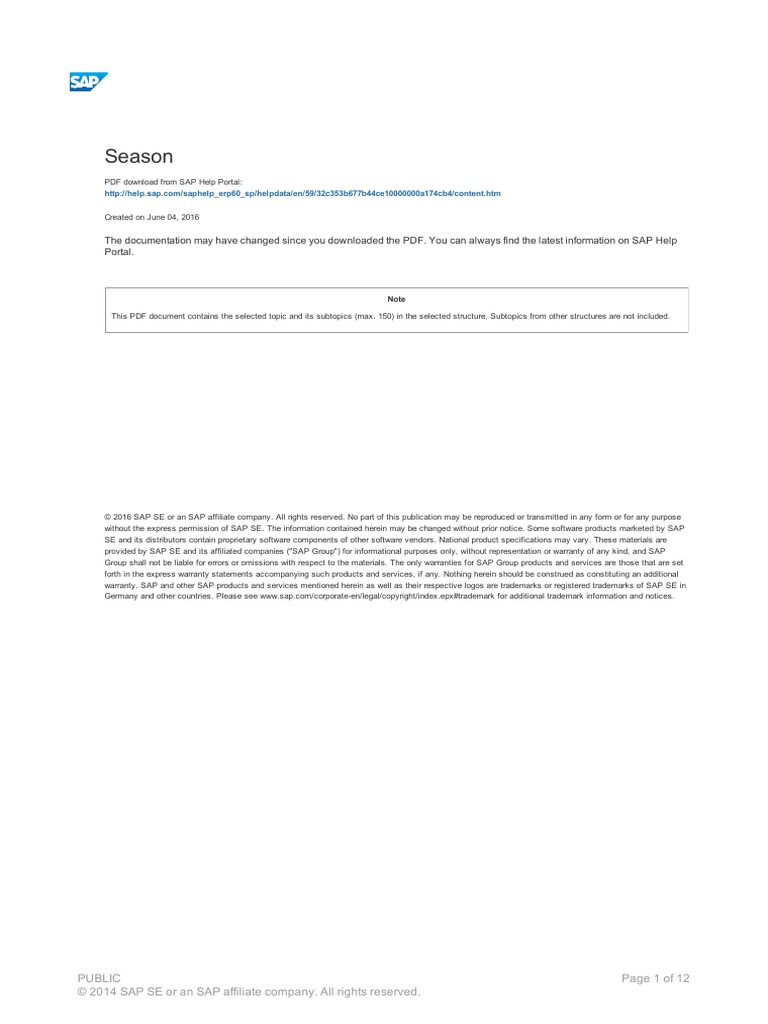 Season in Retail From SAP | PDF | Retail | Point Of Sale