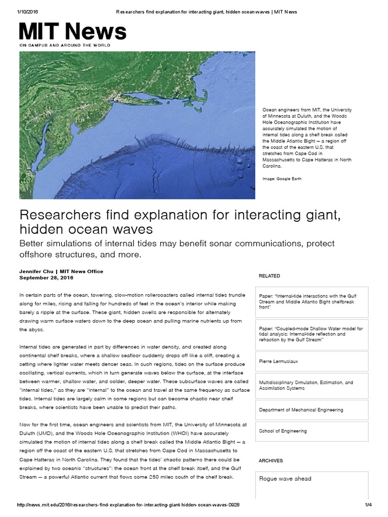 Researchers Find Explanation For Interacting Giant, Hidden Ocean Waves ...