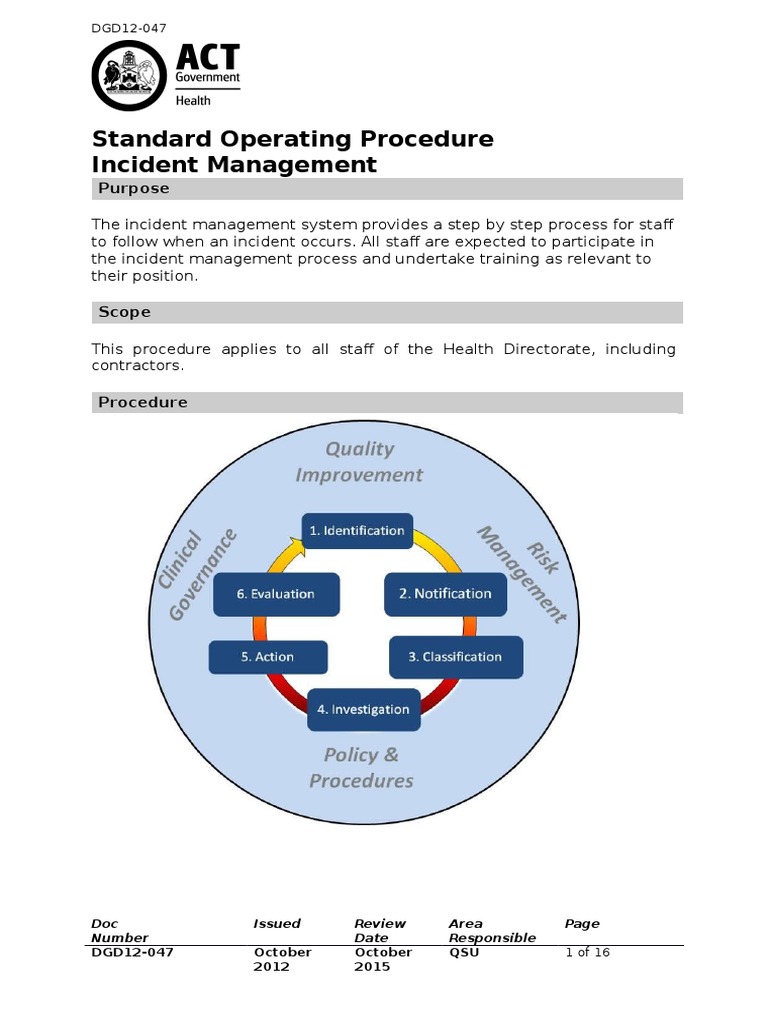 Incident Management SOP Overview | PDF | Incident Management | Safety