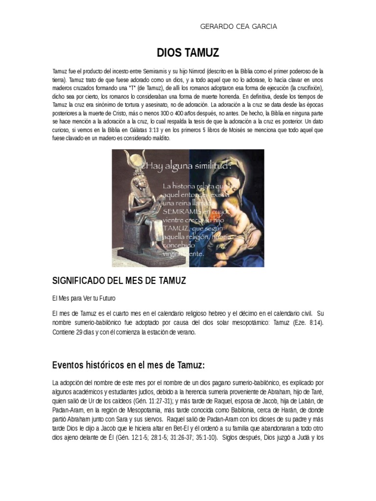 Dios Tamuz | PDF | Fenicia | Gente del Antiguo Testamento