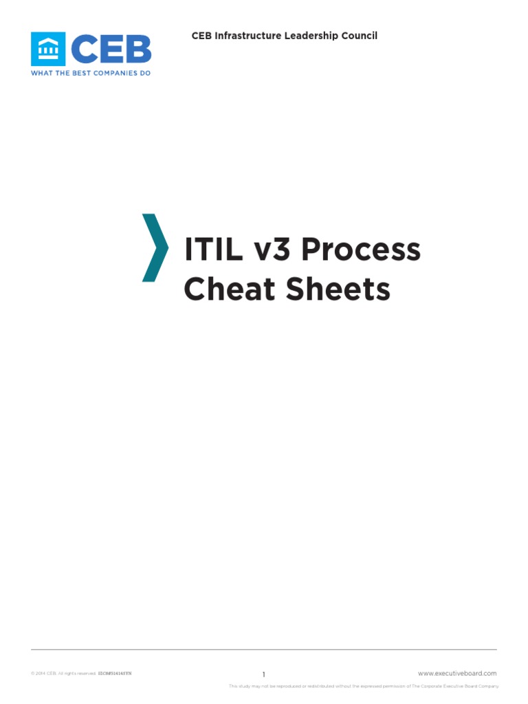 CEB IT Infrastructure ITIL V3 Cheat Sheets Preview | PDF | Itil | Business