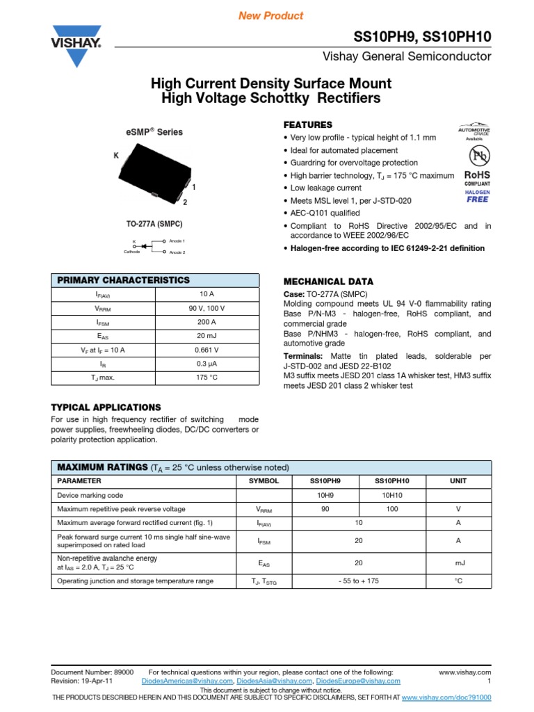Data Sheet | PDF | Rectifier | Diode
