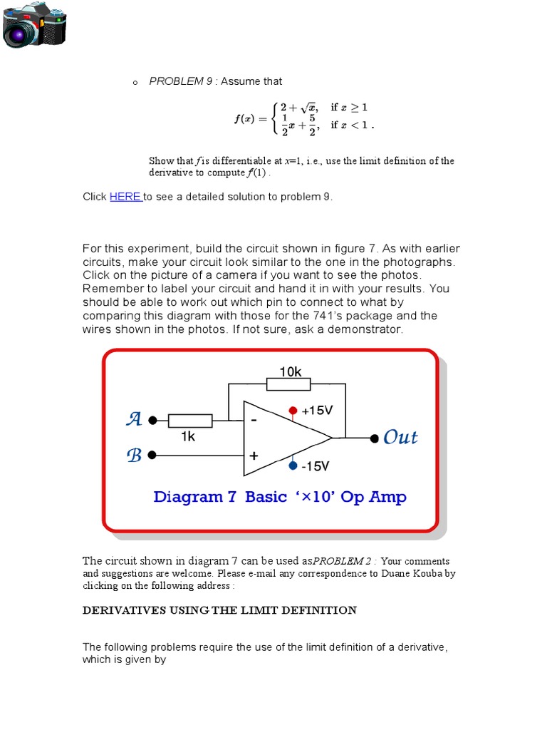 PROBLEM 9: Assume That: Derivatives Using The Limit Definition | PDF ...