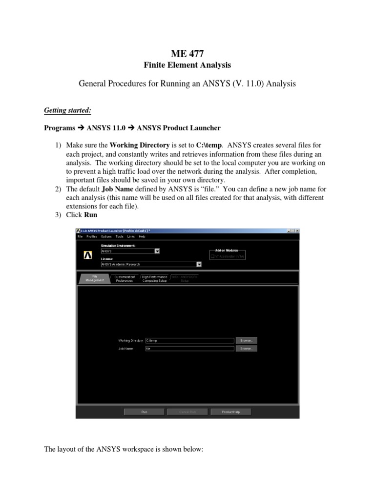 ANSYS Finite Element Analysis Procedures | PDF | Computer File | Graphical User Interfaces