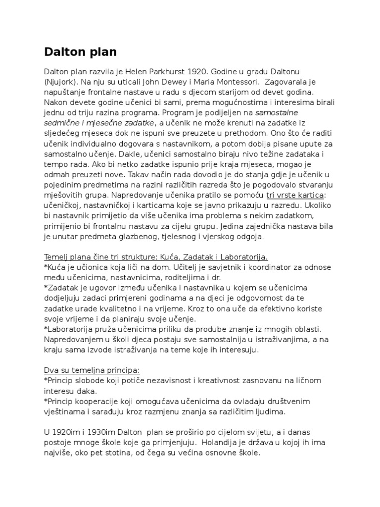 Dalton Plan | PDF