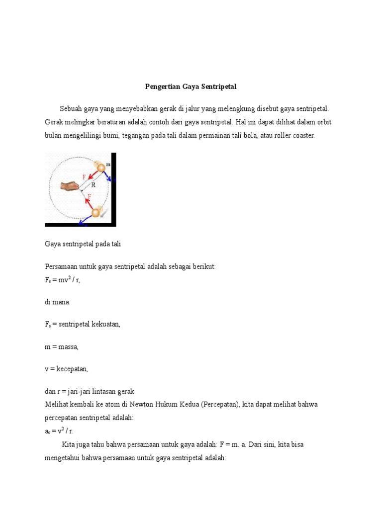 Pengertian Gaya Sentripetal | PDF