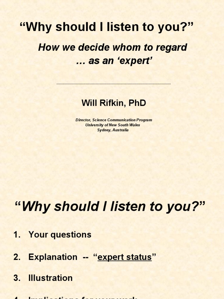 Why Should I Listen To You? by Will Rifkin, PHD | PDF | Hydrogeology ...