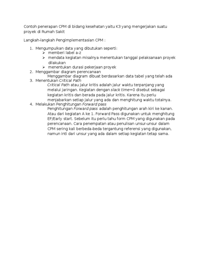 Contoh CPM | PDF