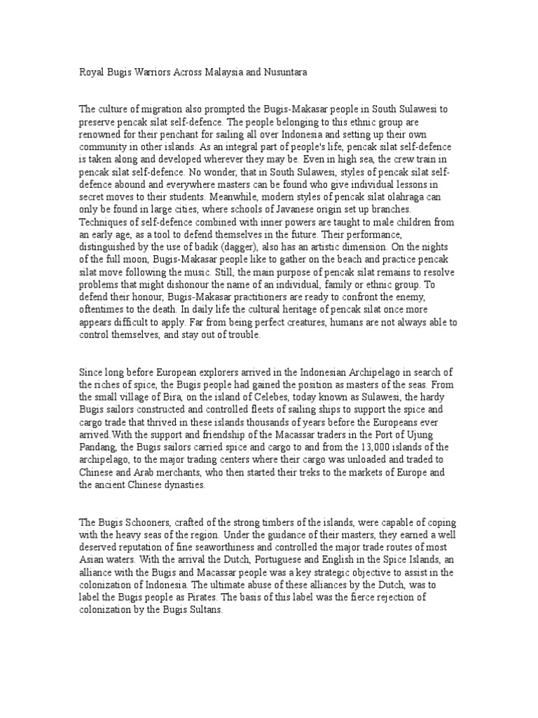 Royal Bugis Warriors Across Malaysia and Nusuntara | PDF | Religion And ...