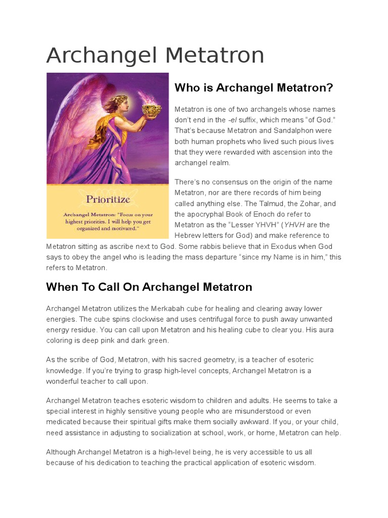 Archangel Metatron Prayer