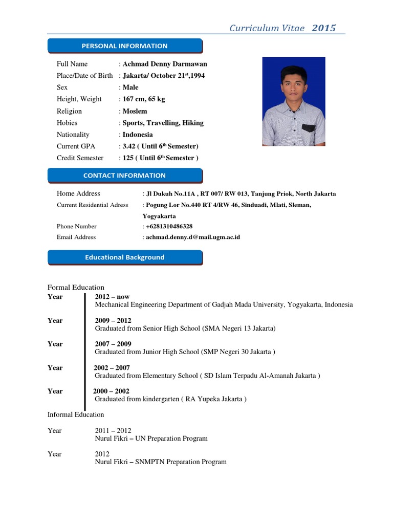 CV Achmad Denny Darmawan PDF | PDF