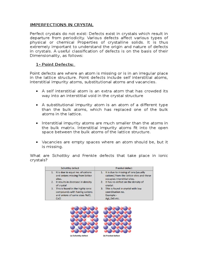 Imperfection | PDF | Crystallographic Defect | Crystallite