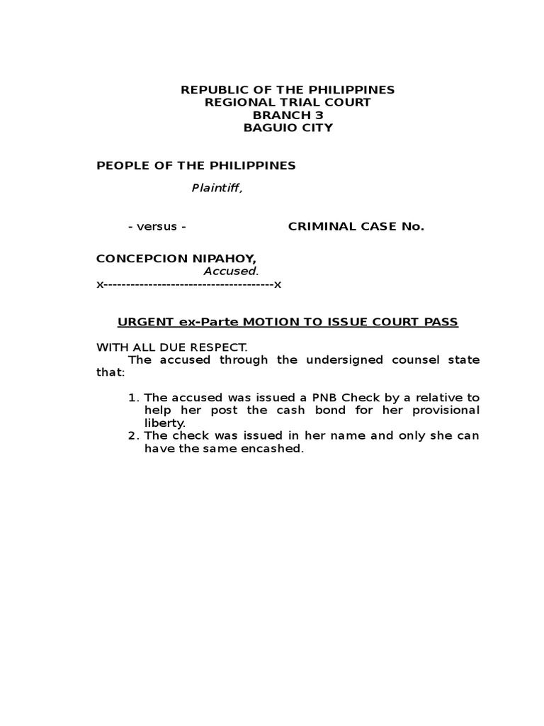 Court Pass Request for Bail | PDF | Finance & Money Management | Social ...