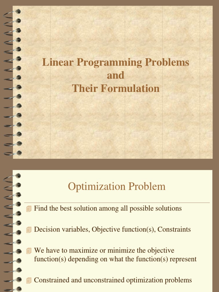 9872 - Intro To LPP and Its Formulation | PDF | Mathematical Optimization | Linear Programming