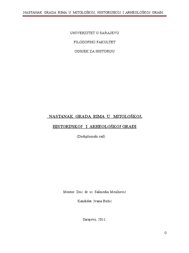 Nastanaka Grada Rima Konačna Verzija