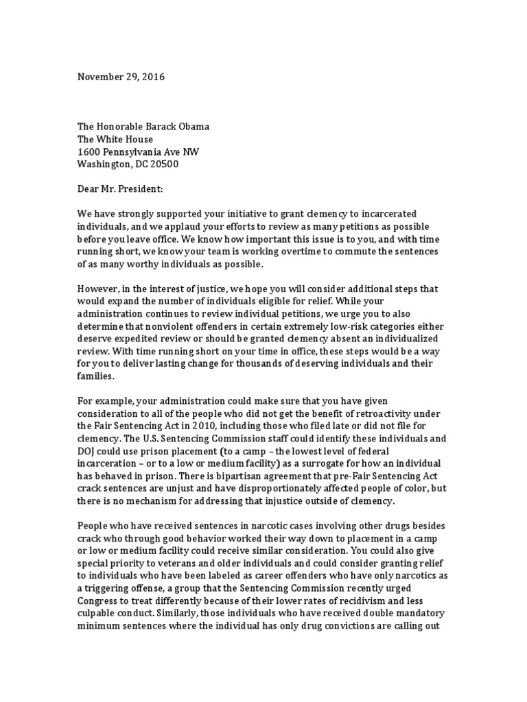 Letter to President Obama: Expand the Number of People Eligible for ...