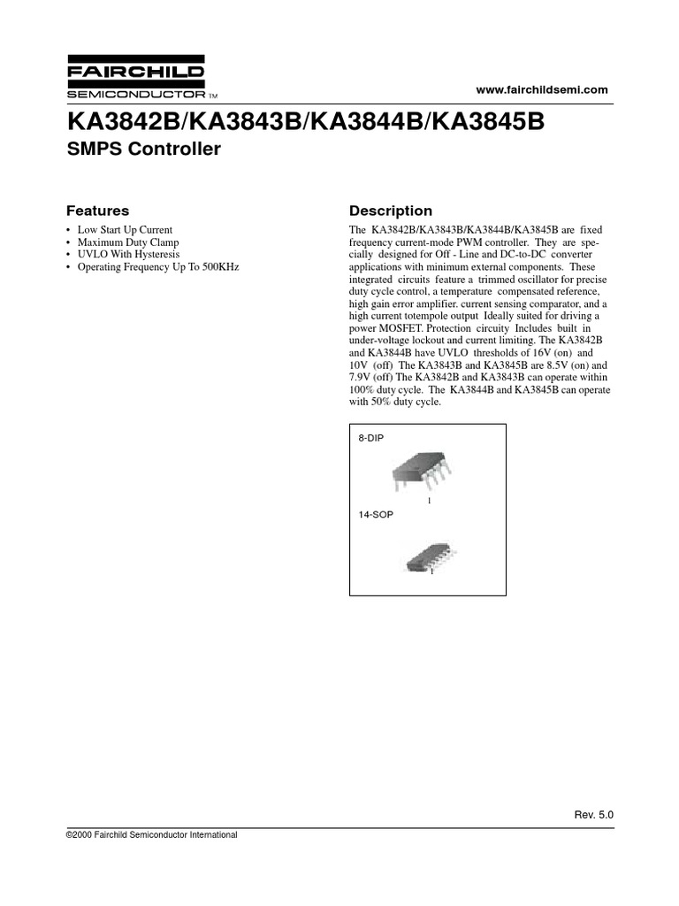 KA3842B | PDF | Amplifier | Capacitor