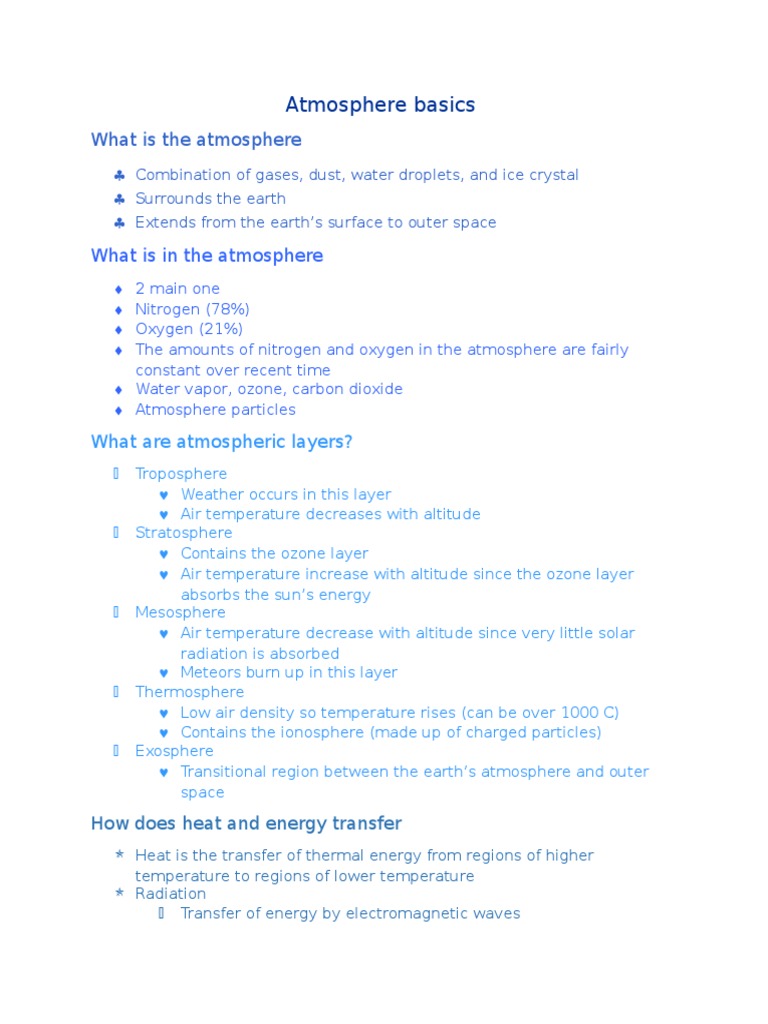 Atmosphere Basics | PDF