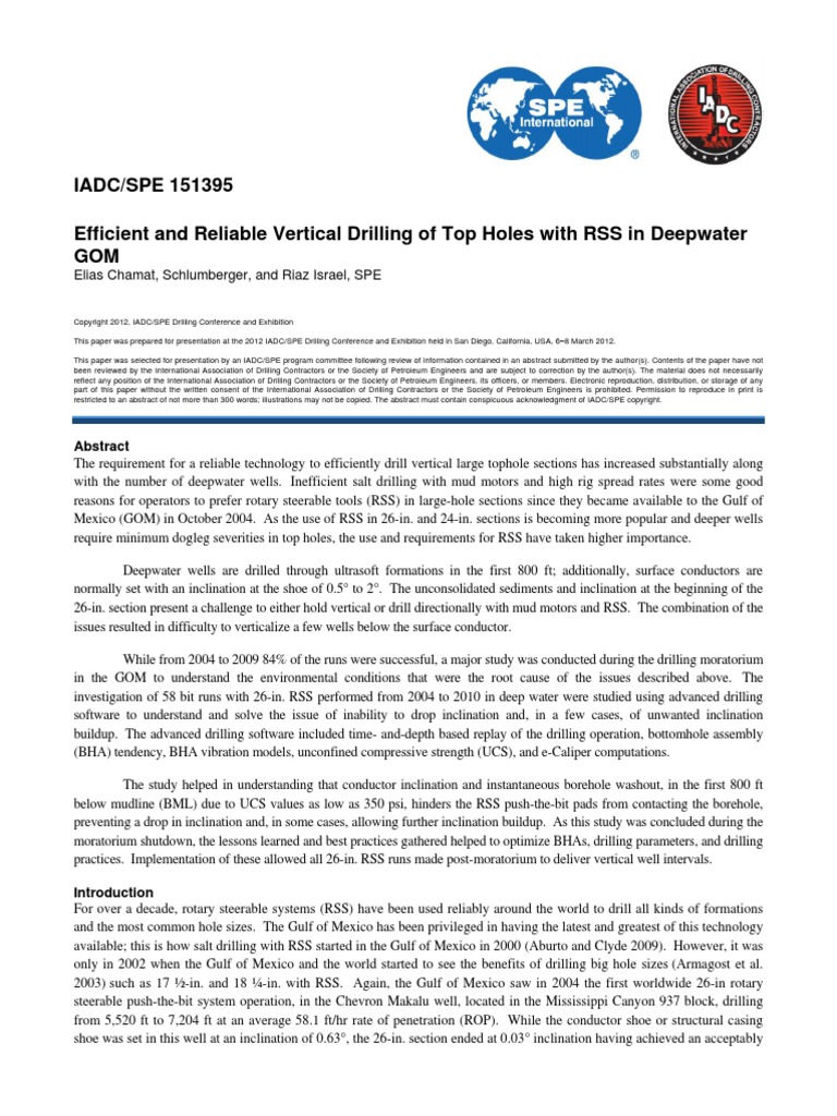 Spe 151395 MS | Download Free PDF | Drilling | Oil Well
