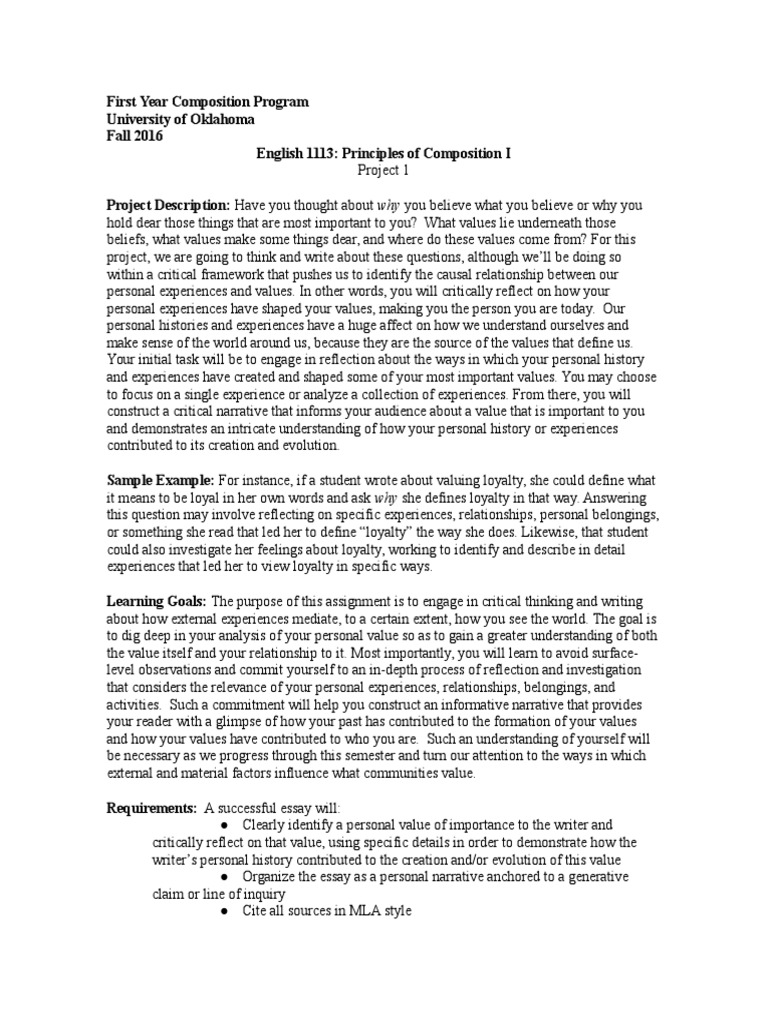 1113 Assignment Prompts | PDF | Value (Ethics) | Narrative