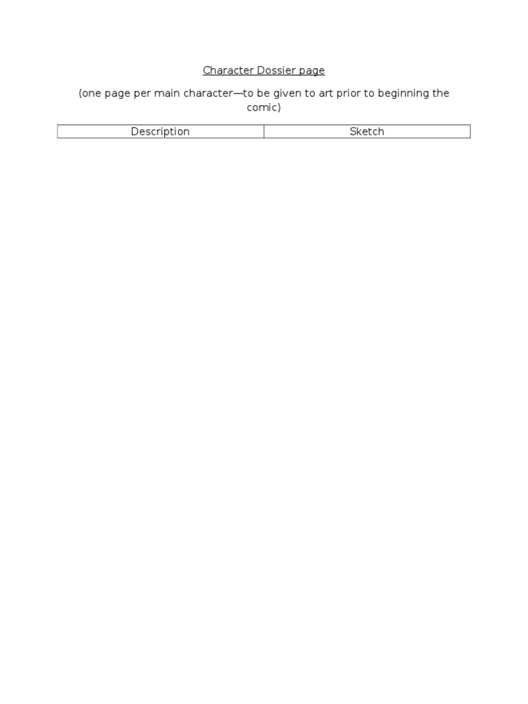 Character Dossier Page | PDF