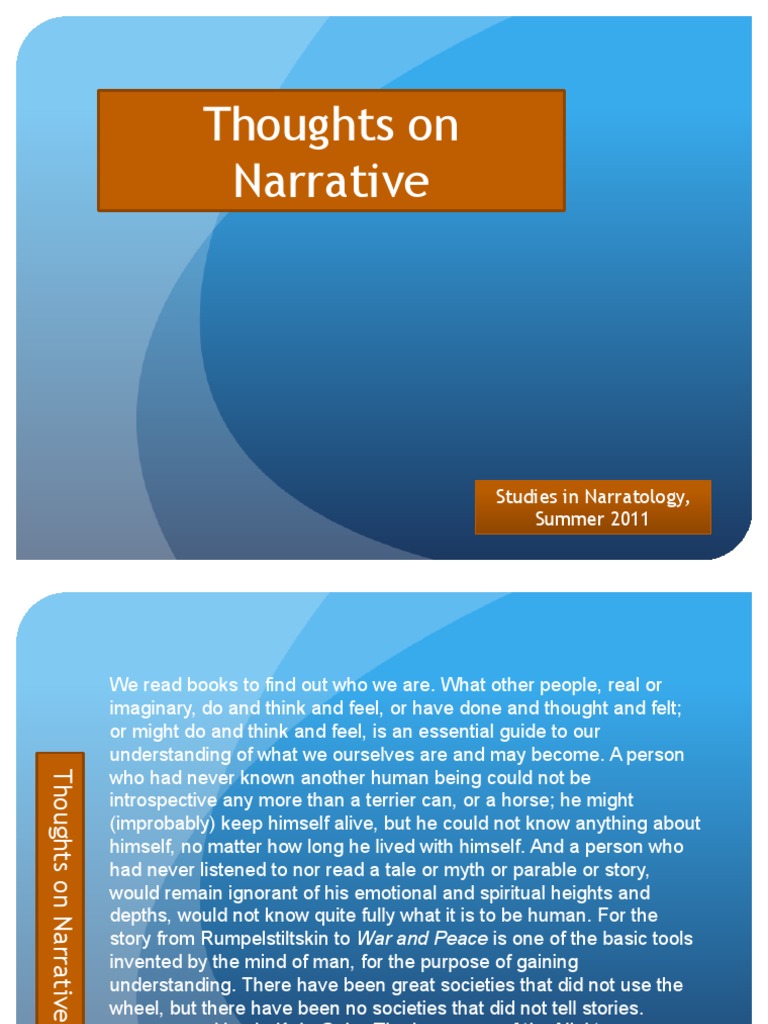 Thoughts On Narrative: Studies in Narratology, Summer 2011 | PDF ...